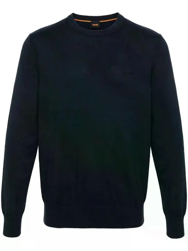 BOSS Embroidered Ribbed Jumper