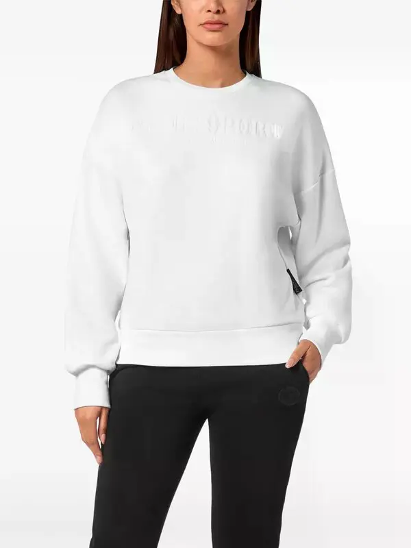 PLEIN SPORT Cotton Blend Jogging Sweatshirt - White