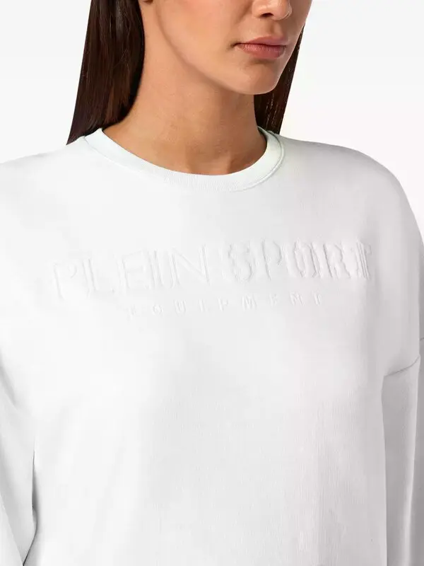 PLEIN SPORT Cotton Blend Jogging Sweatshirt - White