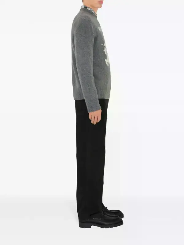 Burberry Knight Wool-cashmere Blend Sweater - Grey