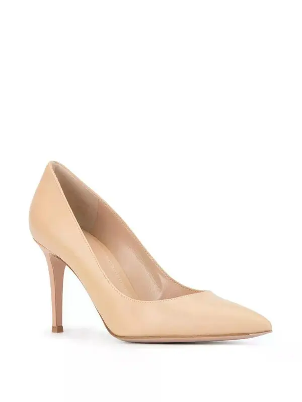 GIANVITO ROSSI Pointed Toe Stiletto Heel Pumps - Neutrals