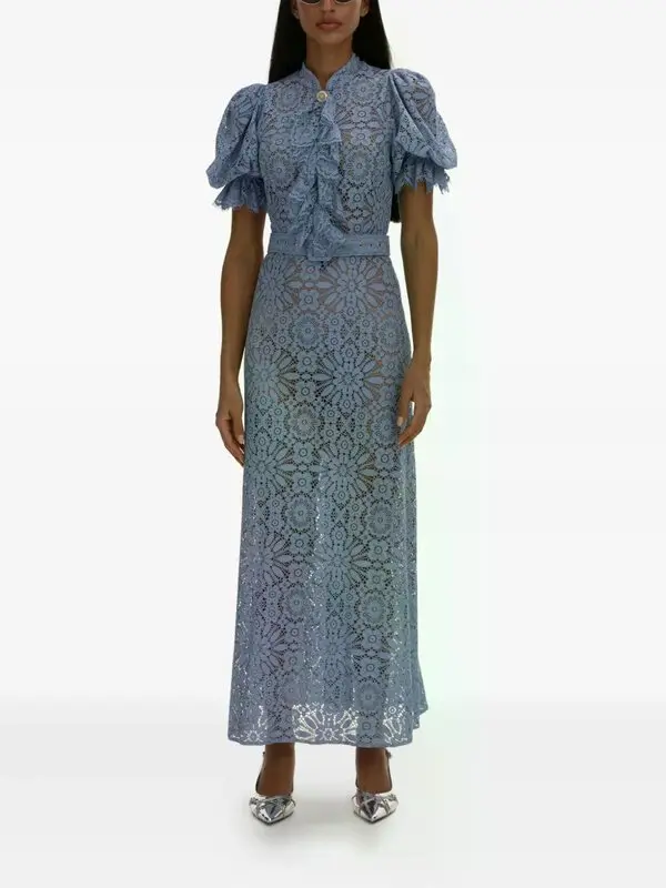 MOOS STUDIO Celeste Dress With Floral Embroidery And Belt