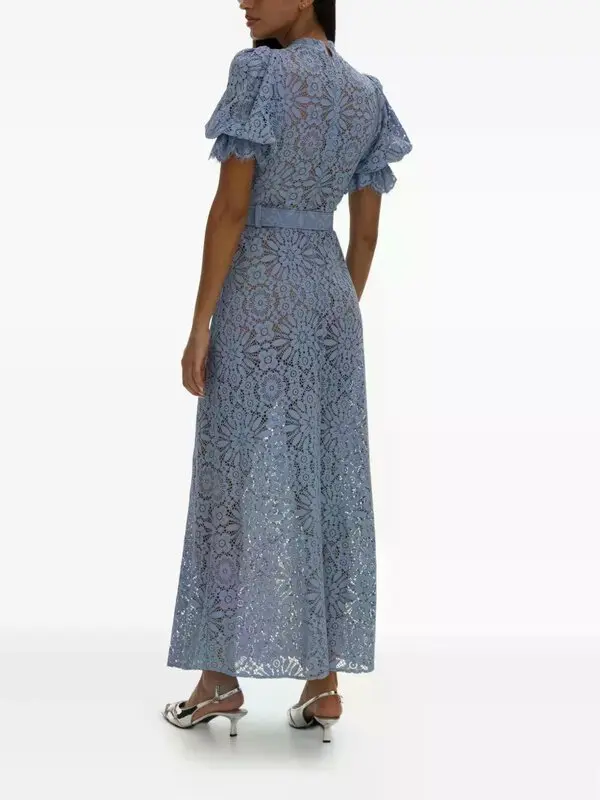 MOOS STUDIO Celeste Dress With Floral Embroidery And Belt