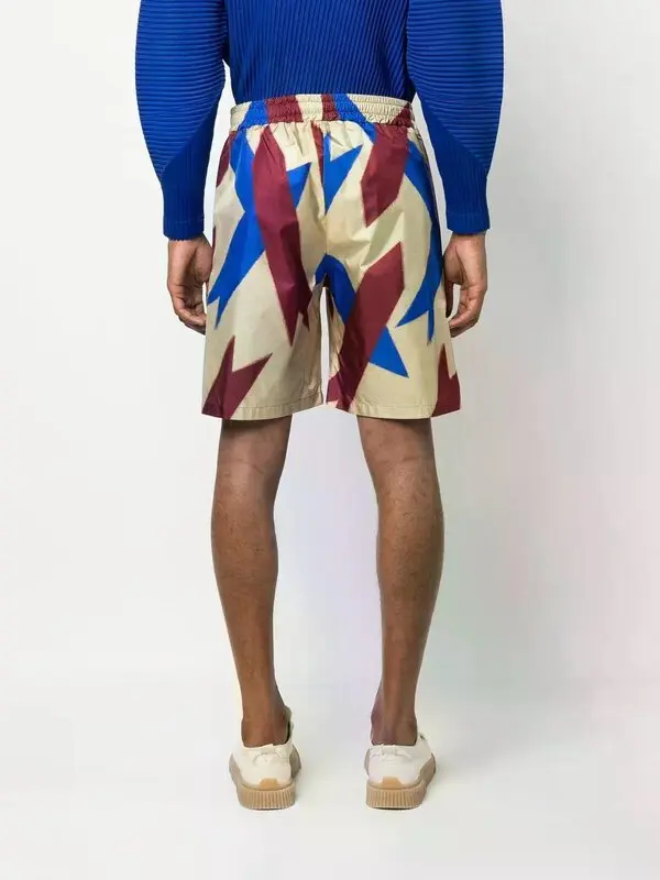 PIERRE-LOUIS MASCIA Abstract Print Silk Shorts