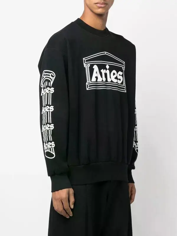 Aries Long Sleeve Logo Print Top