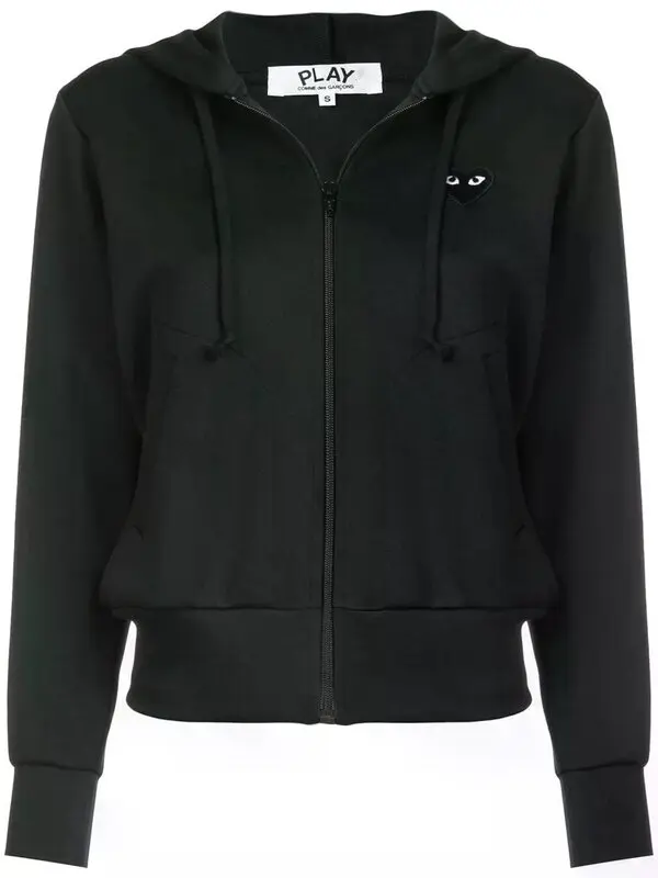 Play Comme Des Garcon Big Heart Print Zip-up Hoodie