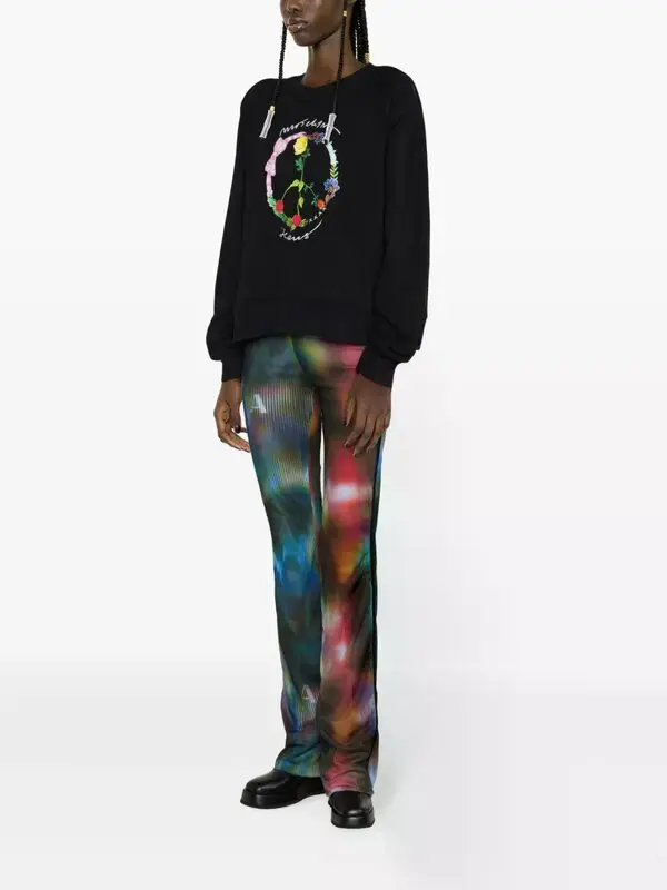 Moschino Peace Sign Print Cotton Sweatshirt