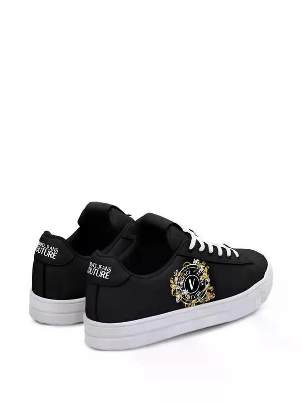 Versace Logo Detail Sneakers - Black