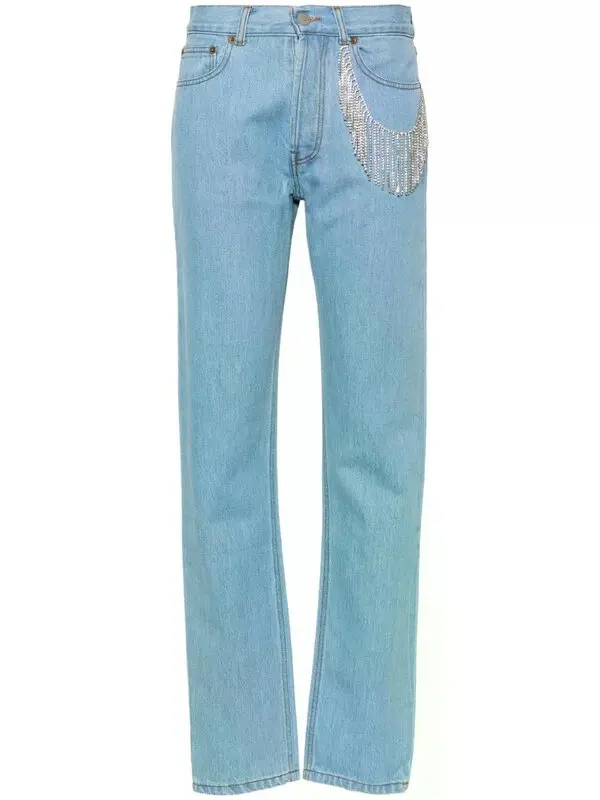 FORTE DEI MARMI COUTURE Crystal-embellished Straight Leg Jeans - Blue