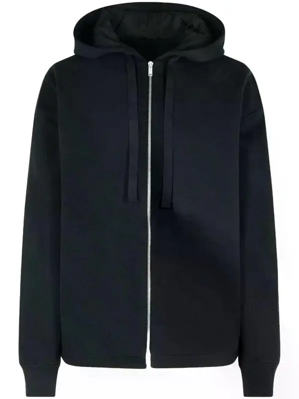 JIL SANDER Zipped Drawstring Hoodie - Black