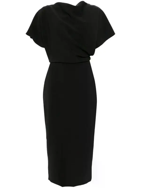 Amsale Draped Detailing Midi Dress