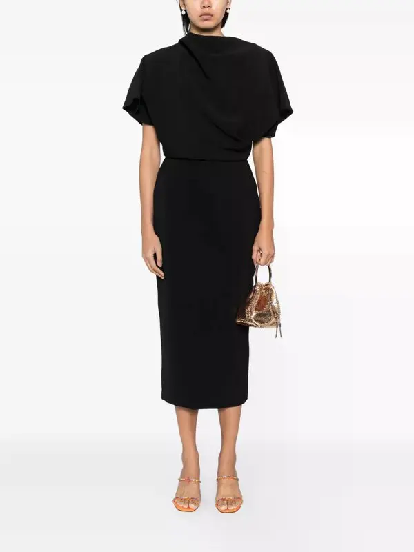 Amsale Draped Detailing Midi Dress