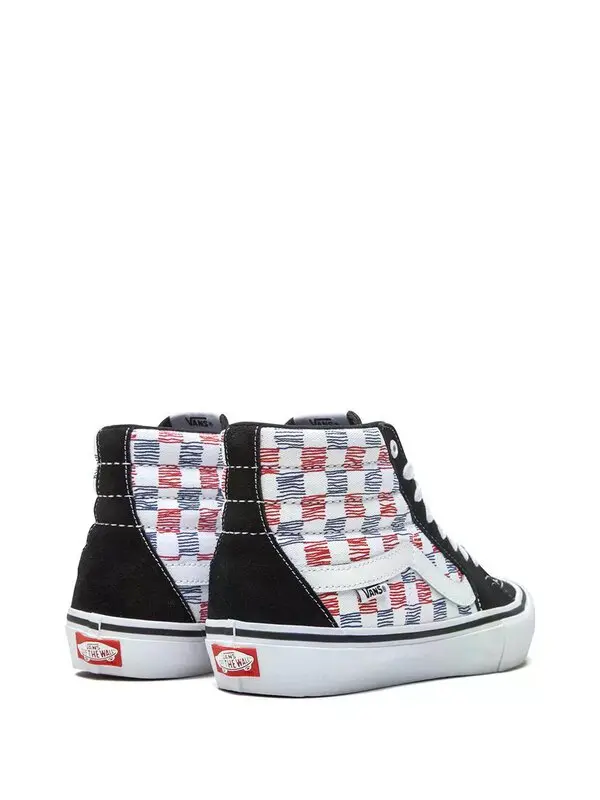VANS Sk8-hi High Top Sneakers With Sketchy Checkerboard Pattern