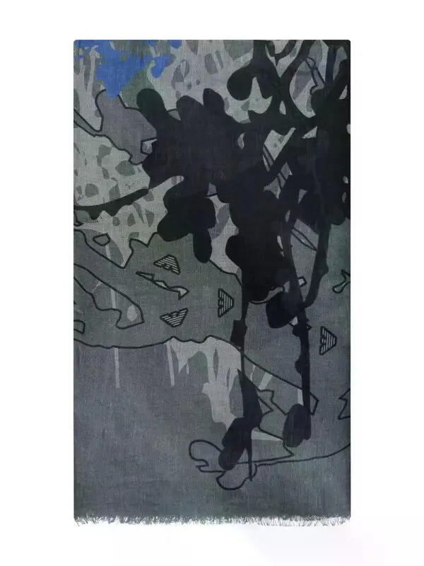 Emporio Armani Printed Scarf - Grey