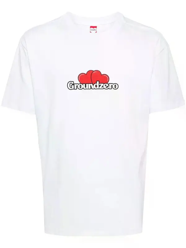 GROUND ZERO Logo-print Cotton T-shirt - White