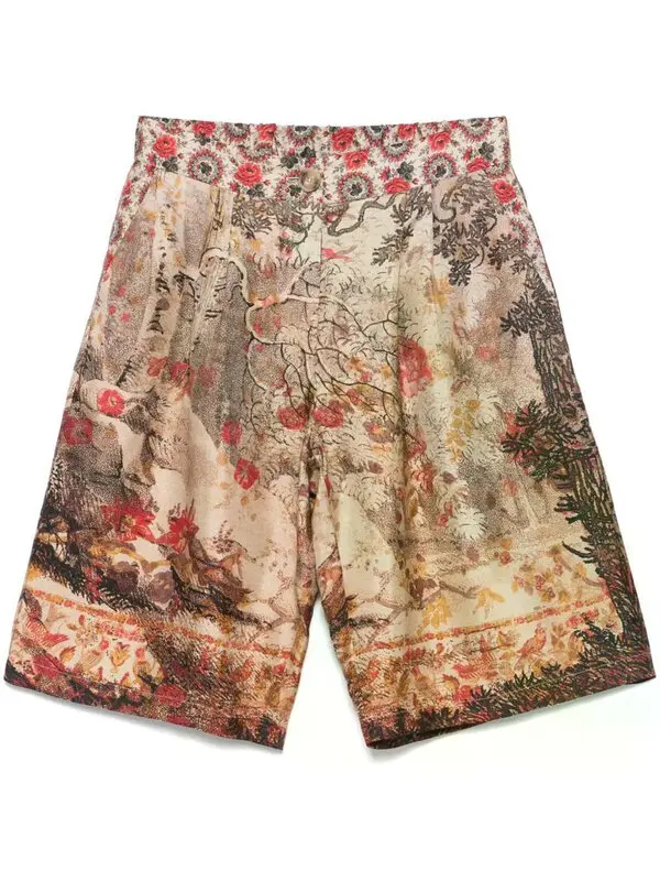 PIERRE-LOUIS MASCIA Printed Silk Shorts