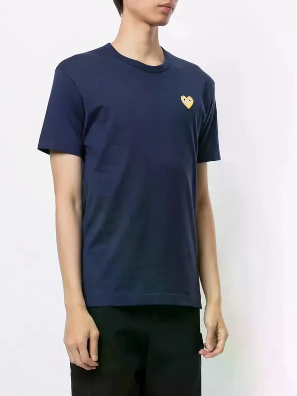 Play Comme Des Garcon Embroidered Logo T-shirt - Blue