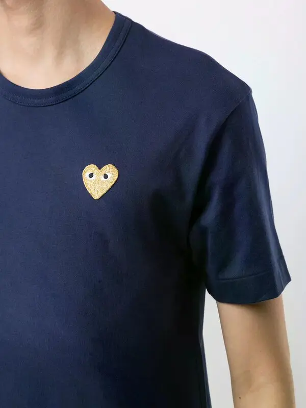 Play Comme Des Garcon Embroidered Logo T-shirt - Blue