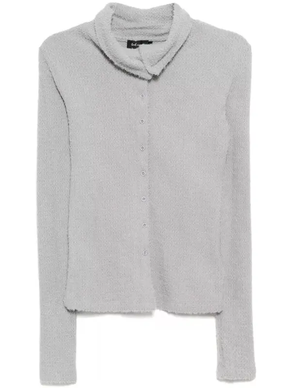 TOUT A COUP Brushed Knit Button-up Top