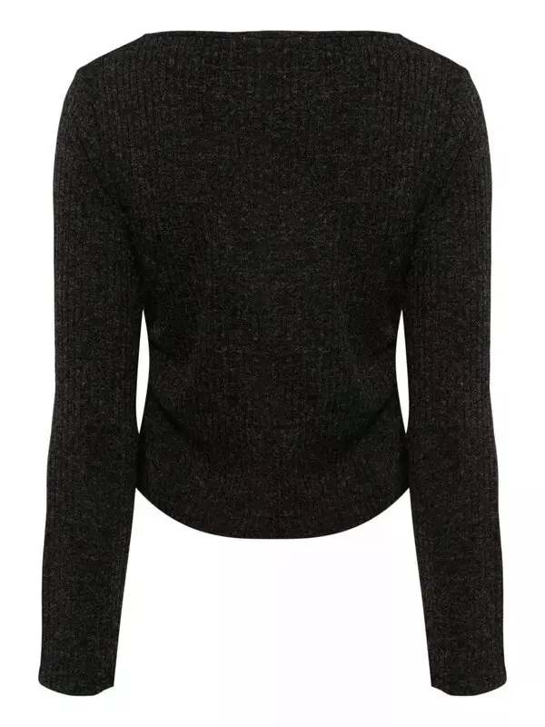B+AB Cut-out Ribbed Knit Long Sleeve Top