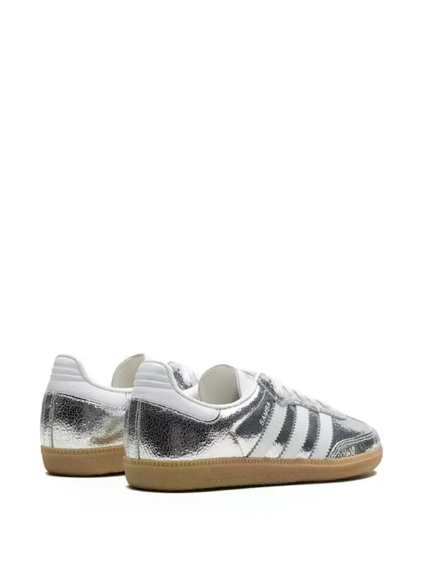 Adidas Samba Metallic Lace-up Sneakers - Silver