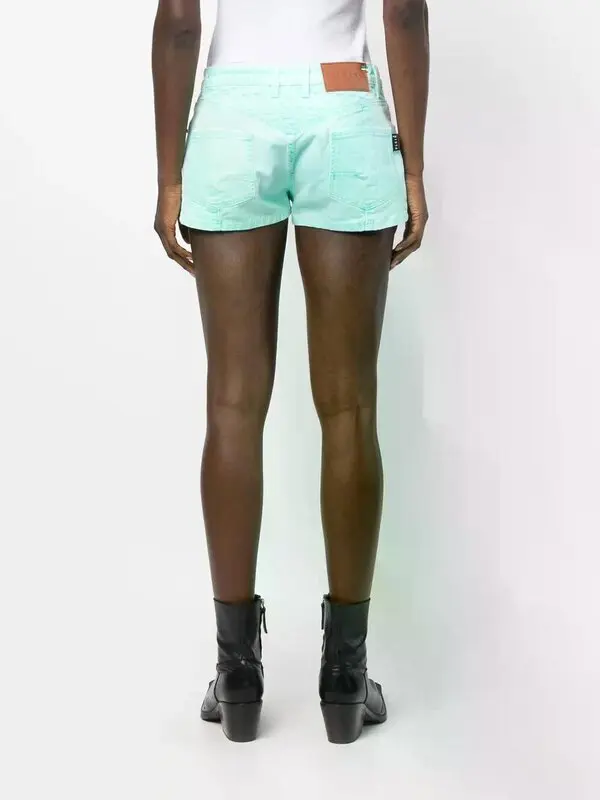 Philipp Plein Biker-style Denim Shorts - Green
