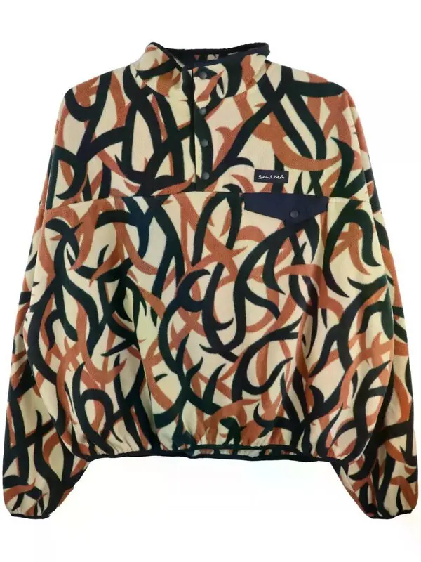 SAINT MXXXXXX Camouflage Print Sweater With Button Placket