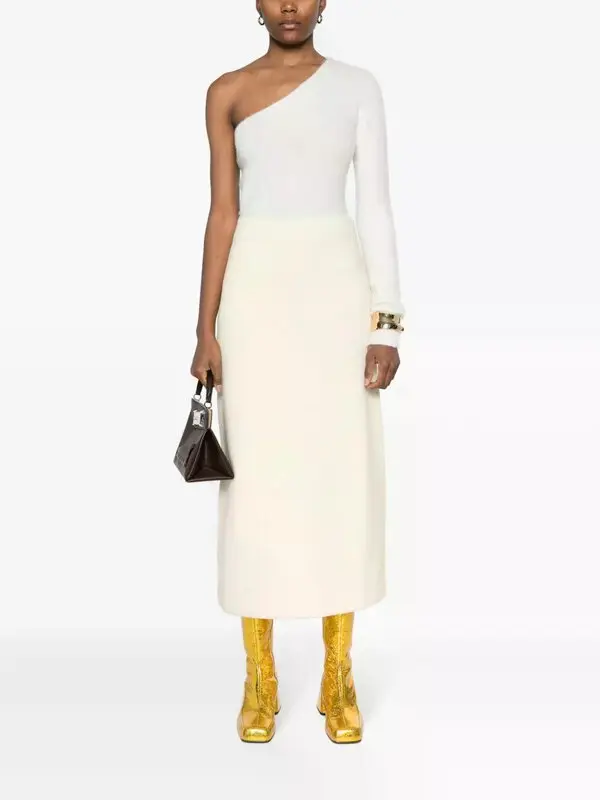 JIL SANDER Asymmetric Wool Midi Skirt