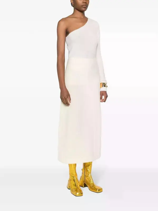 JIL SANDER Asymmetric Wool Midi Skirt