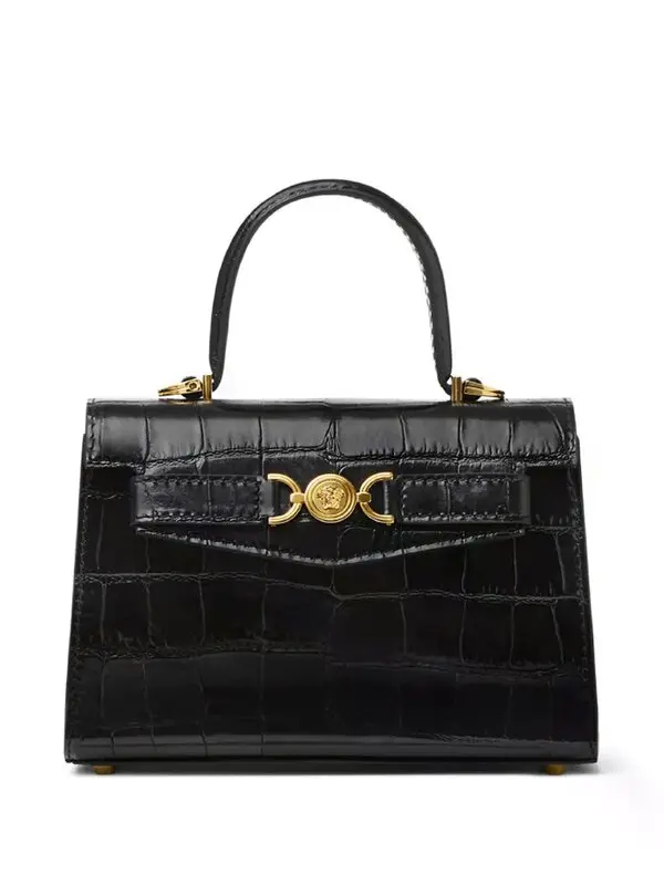 Versace Small Medusa '95 Croc-effect Tote Bag - Black