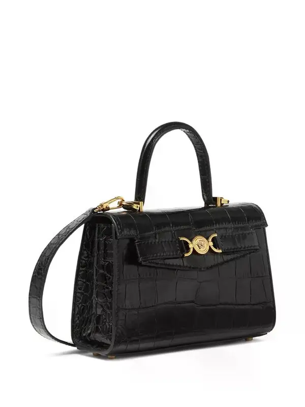 Versace Small Medusa '95 Croc-effect Tote Bag - Black