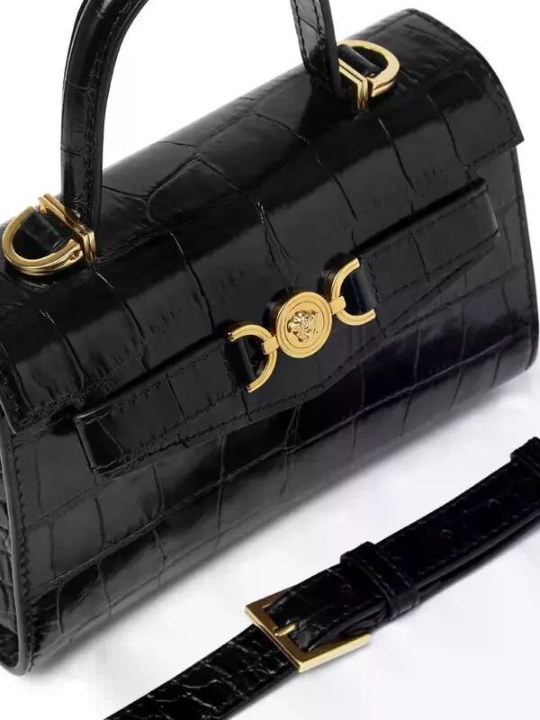 Versace Small Medusa '95 Croc-effect Tote Bag - Black
