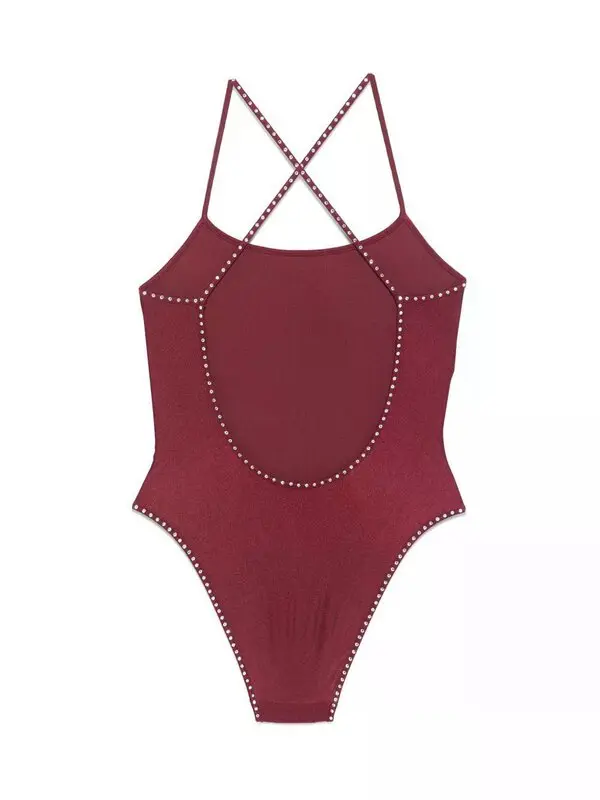 Oseree Crystal-detail Swimsuit - Red