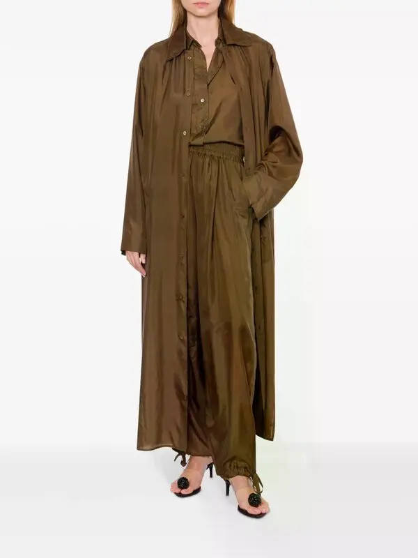 Philosophy Di Lorenzo Serafini Silk Single-breasted Coat - Brown