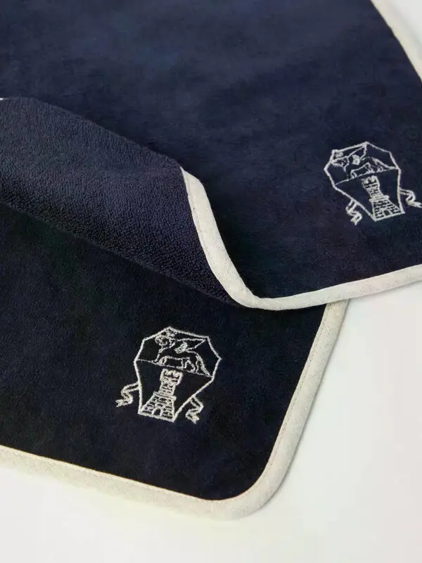Brunello Cucinelli Embroidered Cotton Towels - Blue