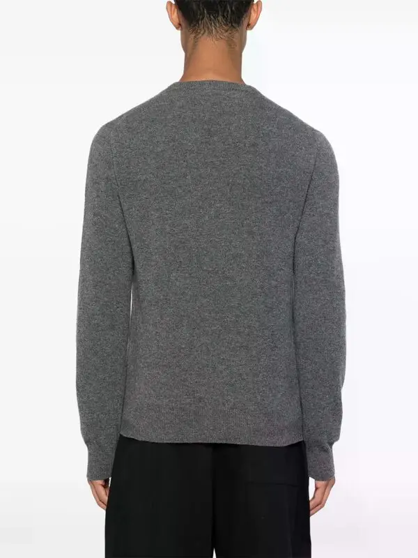 Play Comme Des Garcon Heart Patch V-neck Wool Jumper