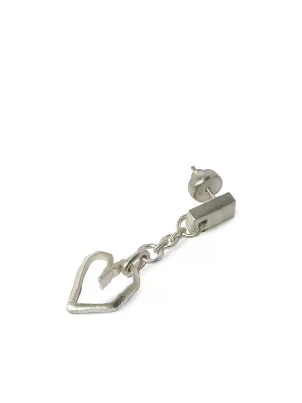 PARTS OF FOUR Jazz's Heart Single Drop Earring - Silver