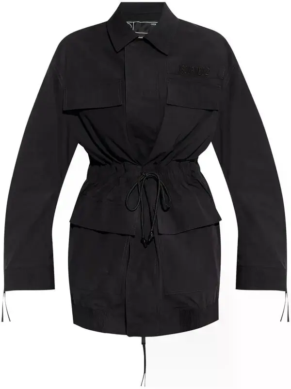Dsquared2 Logo Embroidered Coat - Black