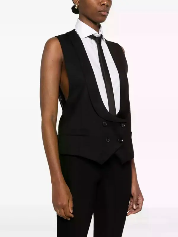Moschino Scoop-neck Double-breasted Waistcoat