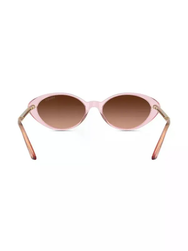 Versace Greca Plaque Oval Frame Sunglasses - Pink
