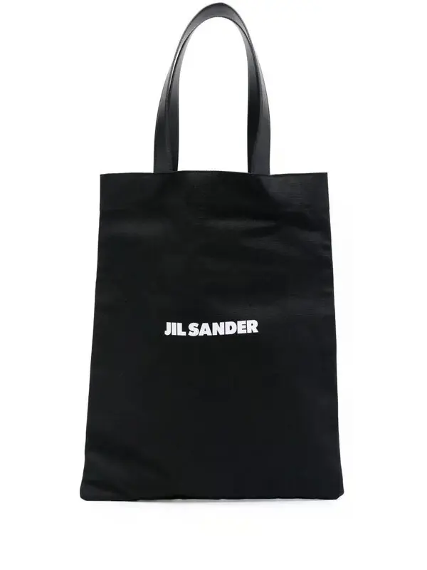 JIL SANDER Logo Print Tote Bag - Black