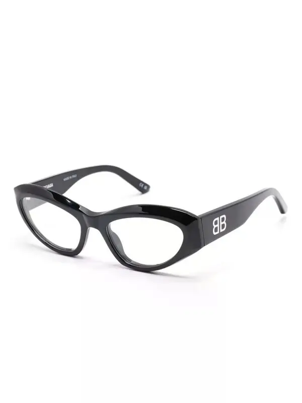 Balenciaga Logo Print Glasses - Black