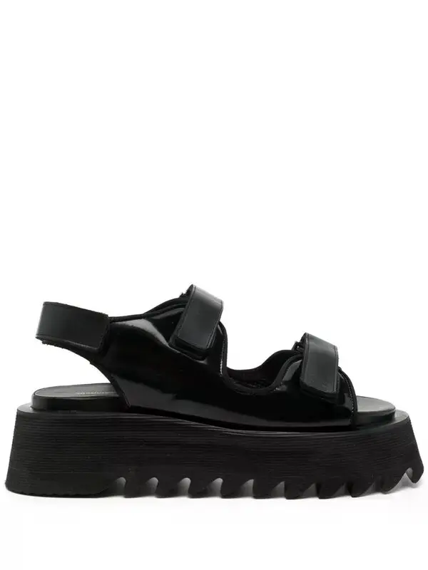 Junya Watanabe Patent Leather Flatform Sandals - Black