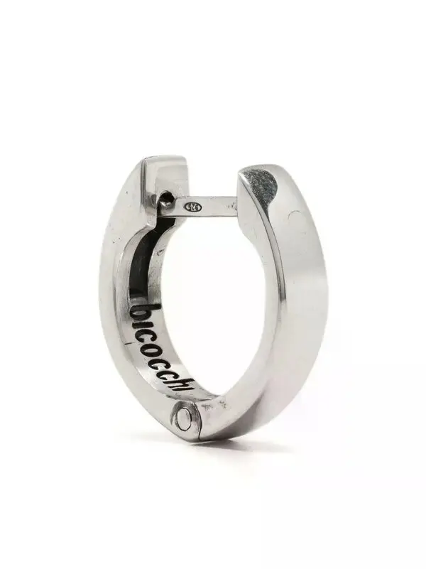 Emanuele Bicocchi Single Engraved Hoop Earring - Silver