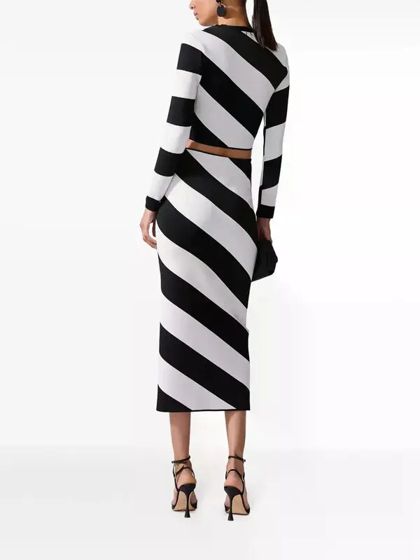 Carolina Herrera Striped Knitted Pencil Skirt