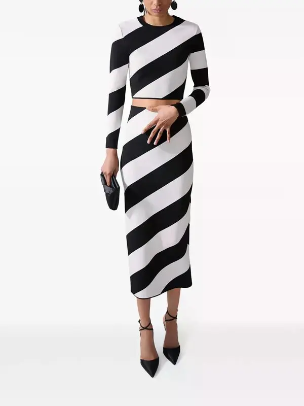 Carolina Herrera Striped Knitted Pencil Skirt