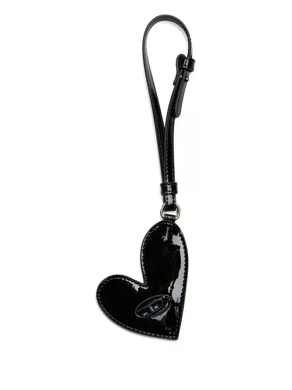 DIESEL® Play Mirror Heart-shaped Keychain - Black
