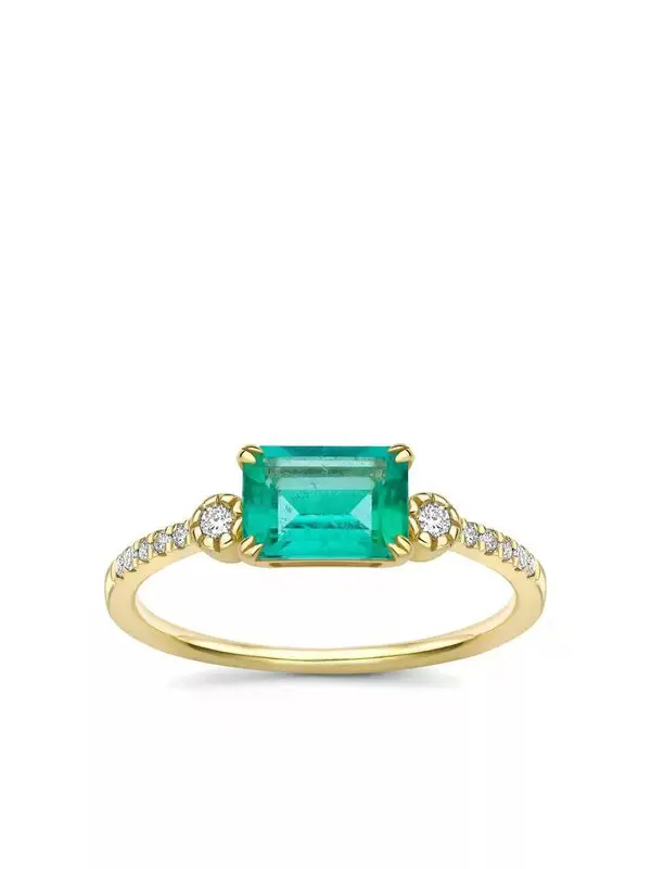 DINNY HALL 14k Yellow Emerald And Diamond Ring - Gold