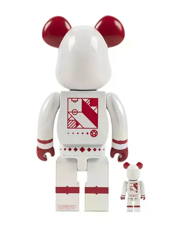 MEDICOM TOY X Fifa World Cup Qatar 2022 Chrome Be@rbrick 100% And 400% Figure Set - White