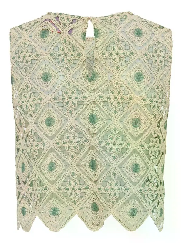 La DoubleJ Aria Macramé Cropped Blouse